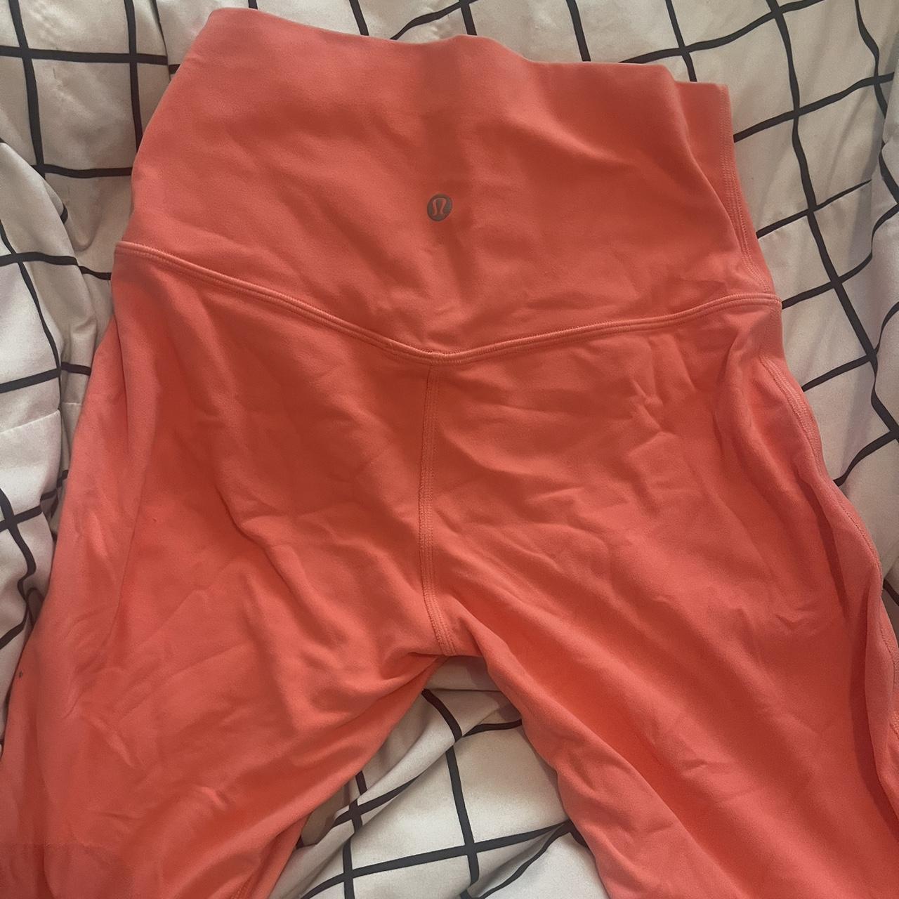 Orange lululemon leggings - perfect for yoga #yoga... - Depop
