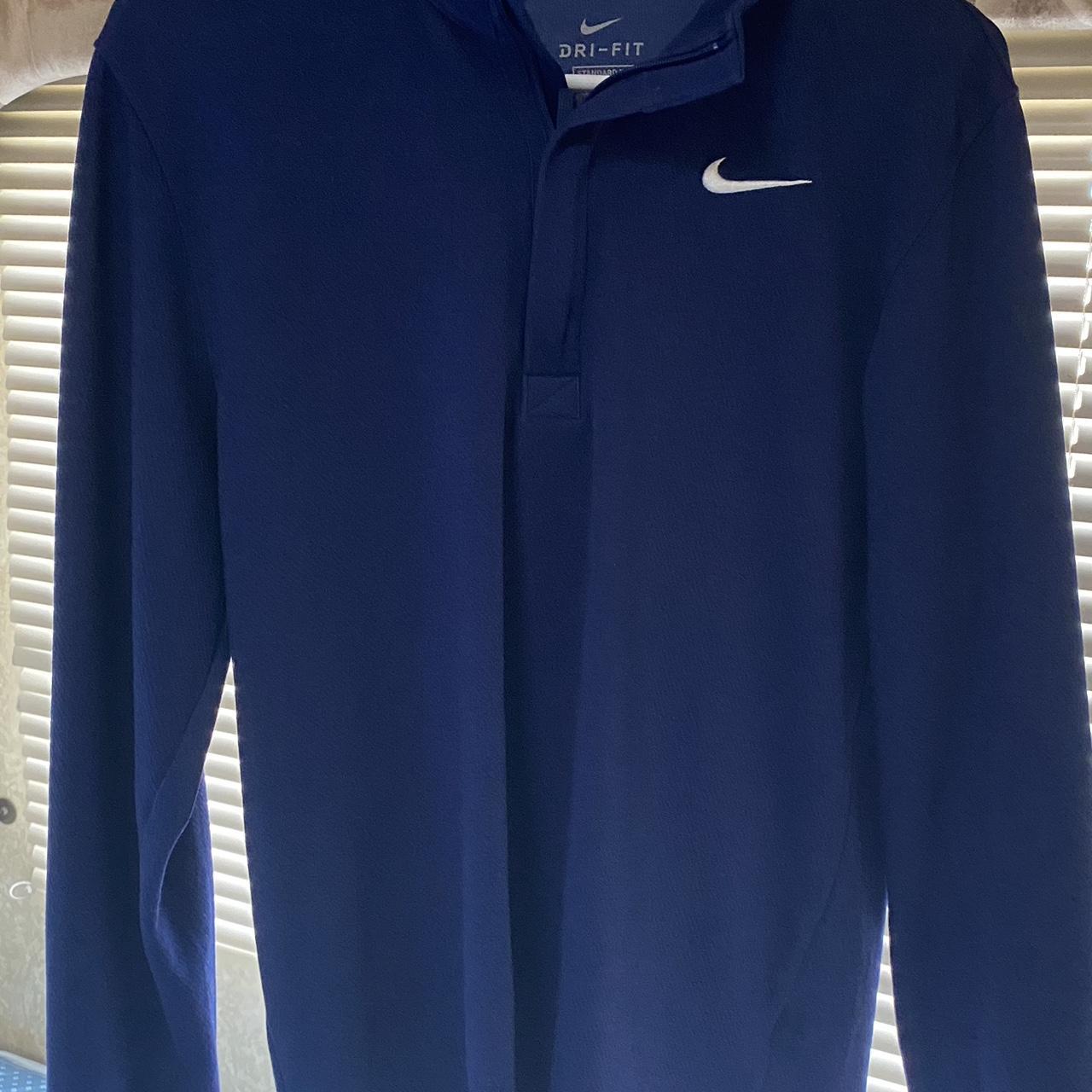 Nike navy blue dri-fit quarter zip pullover | Depop