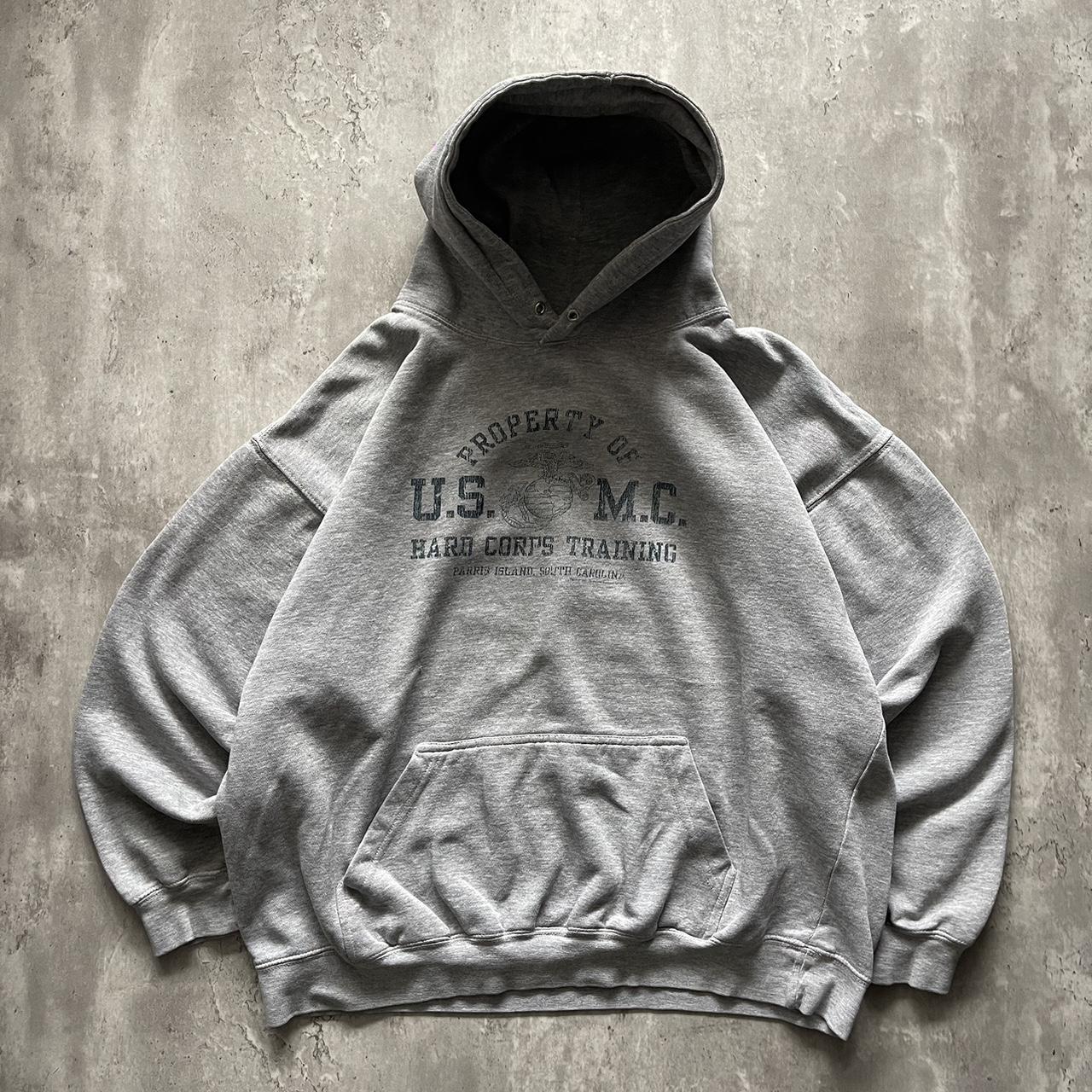 VINTAGE 2000s USMC MILITARY HOODIE CHEST:... - Depop