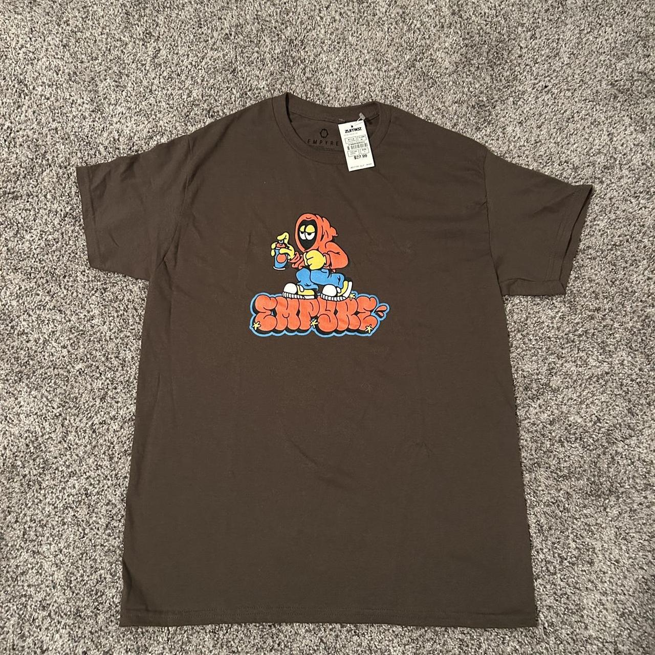 Brand new with tag brown Empyre graphic tee. Size... - Depop