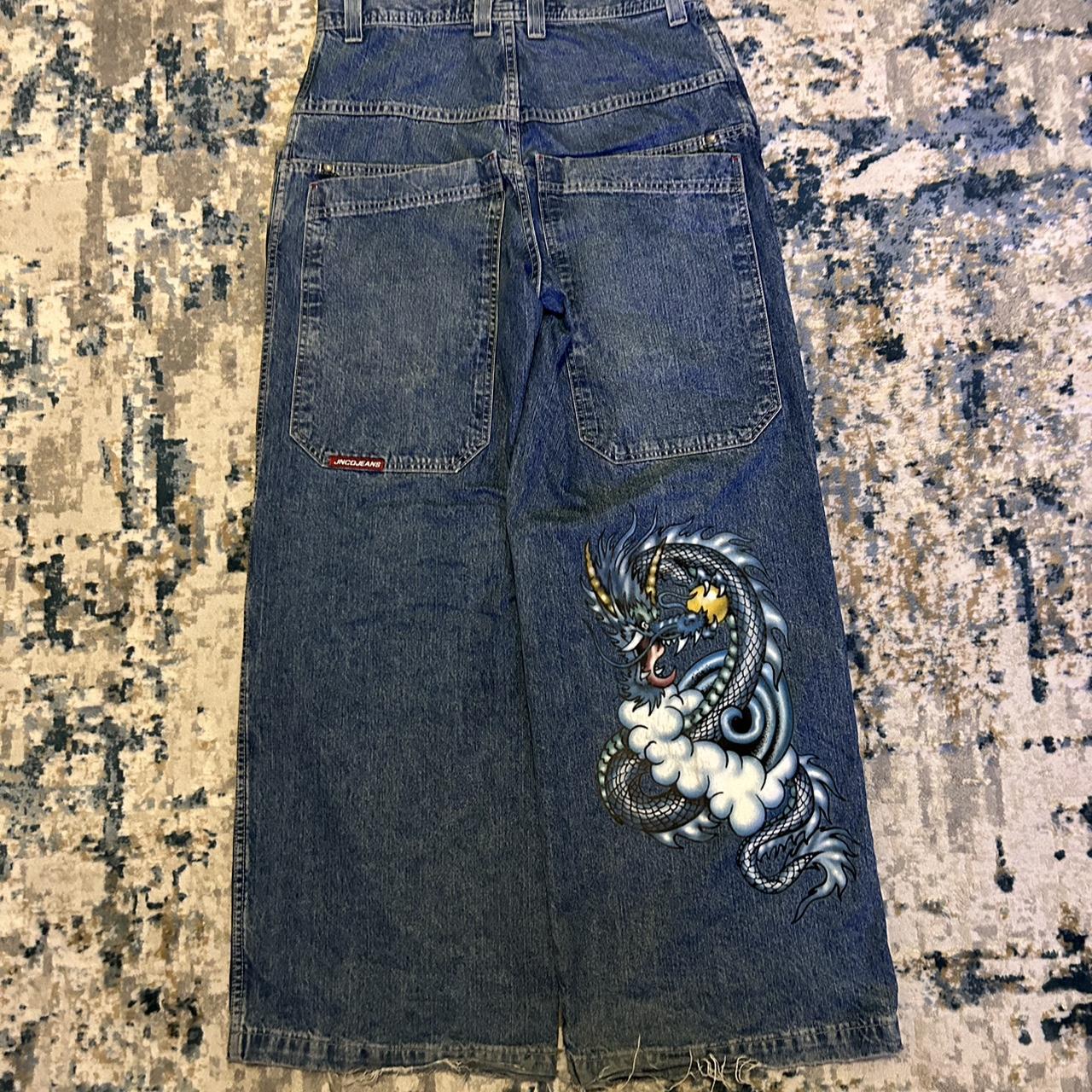 JNCO cloud dragon jeans 33x32 USA ONLY #jnco #y2k... - Depop