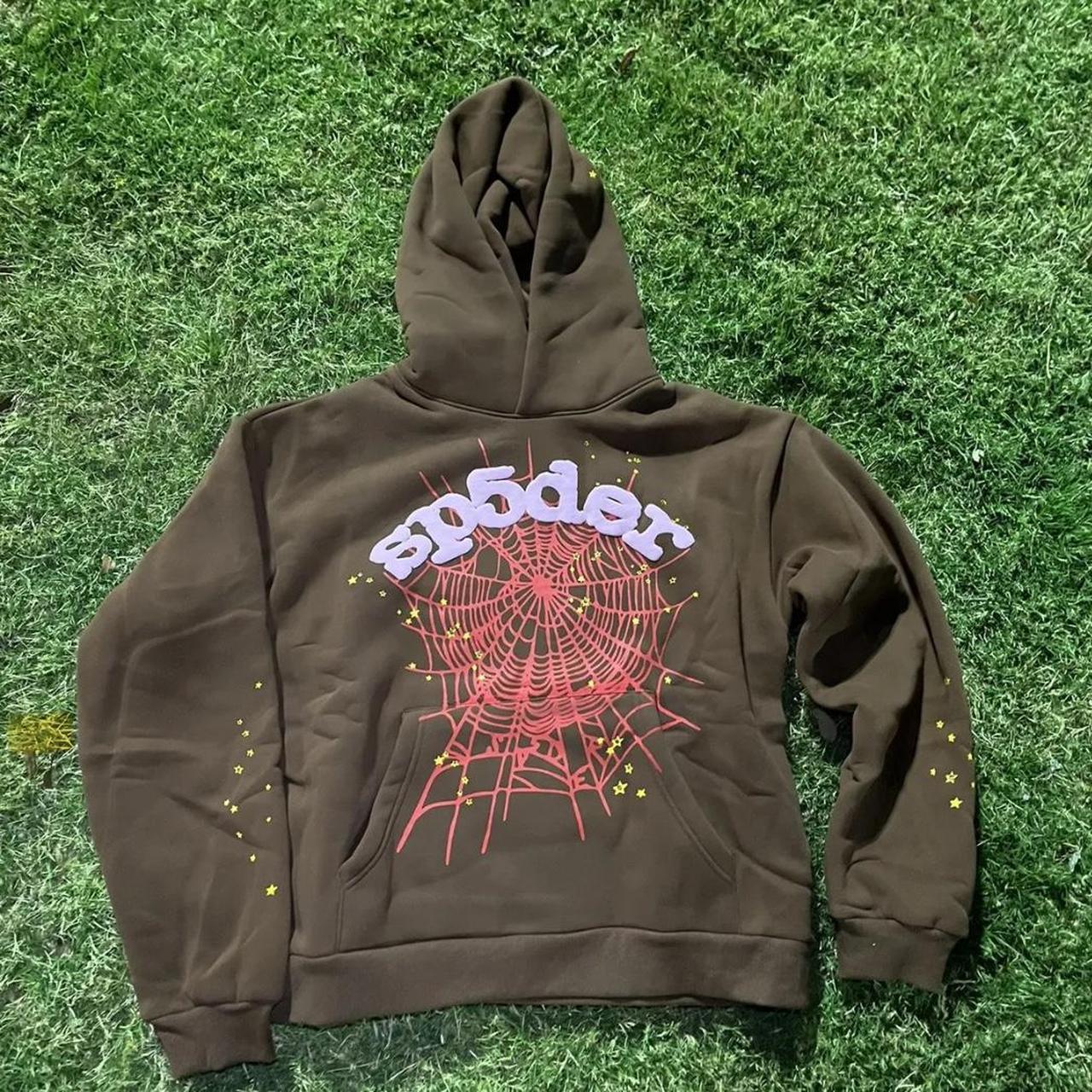 Brown Sp5der 100% authentic size small C@shapp... - Depop