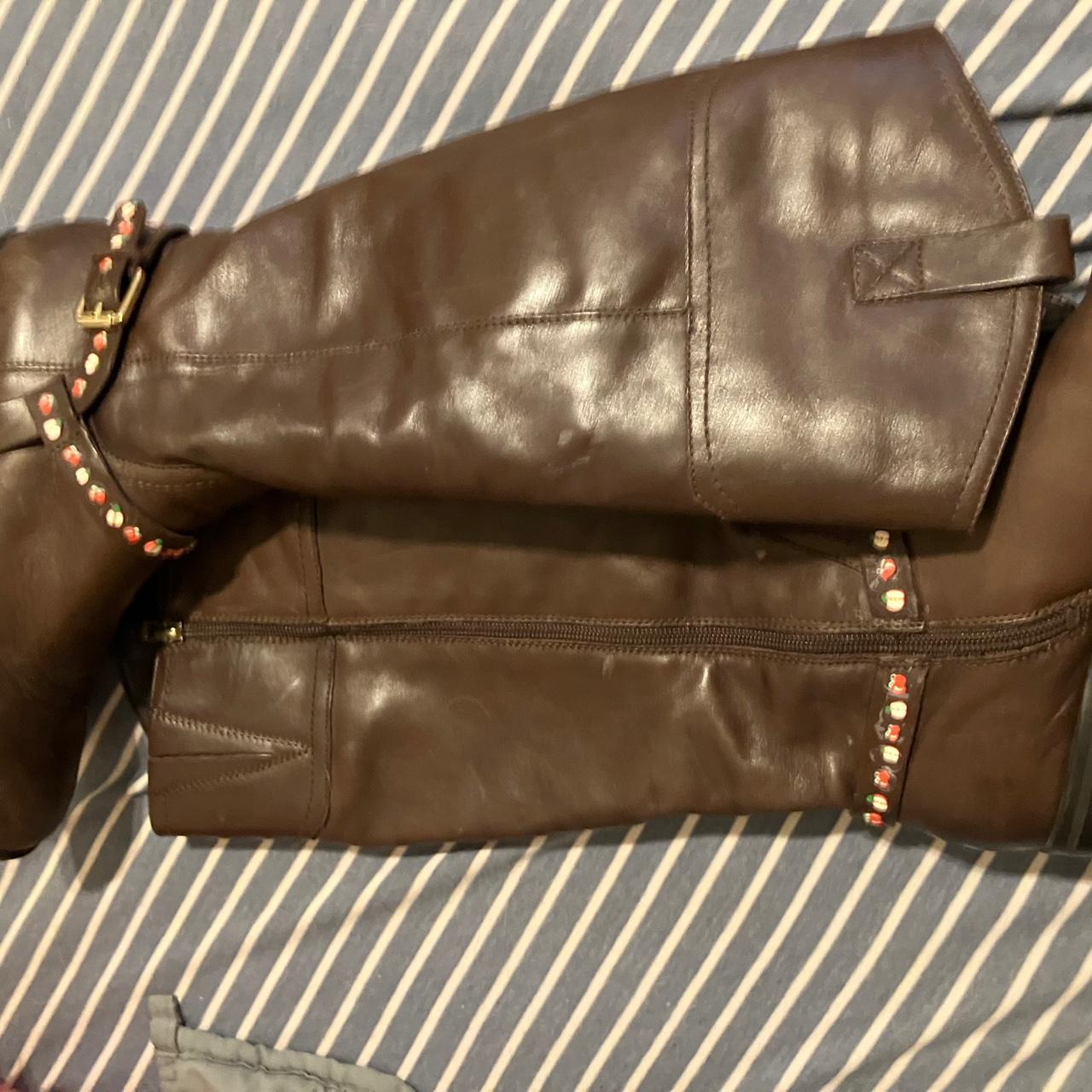 Brown REAL leather knee-high Applejack(MLP) inspired... | Depop