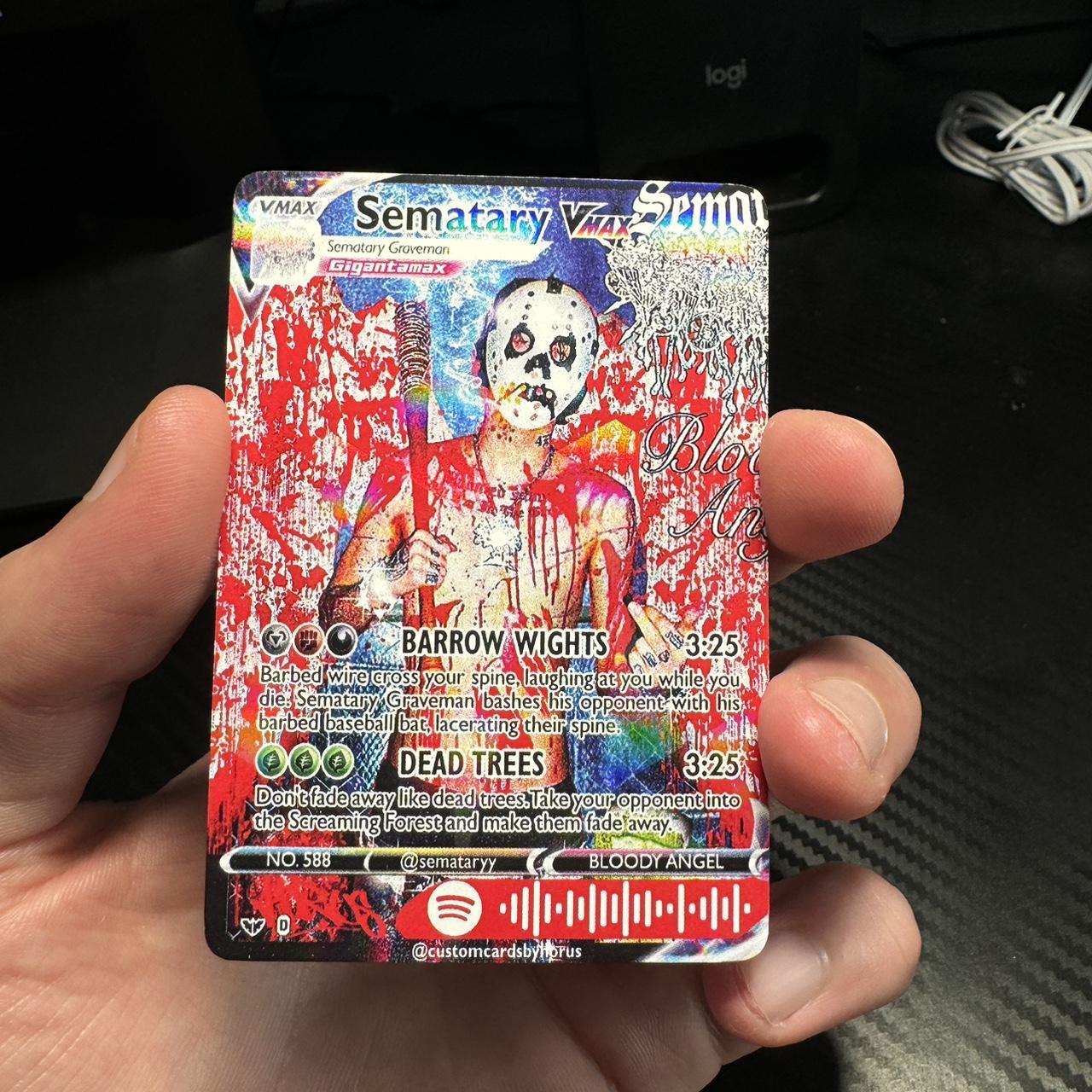 Sematary BLOODY ANGEL holographic trading card from... - Depop