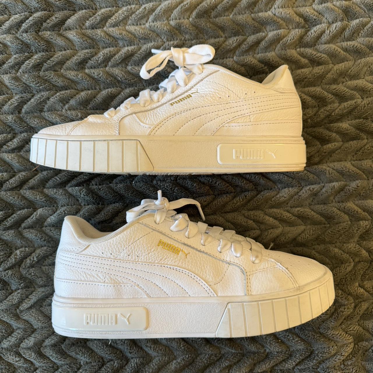 PUMA - All White Platform Sneakers Only worn twice!... - Depop