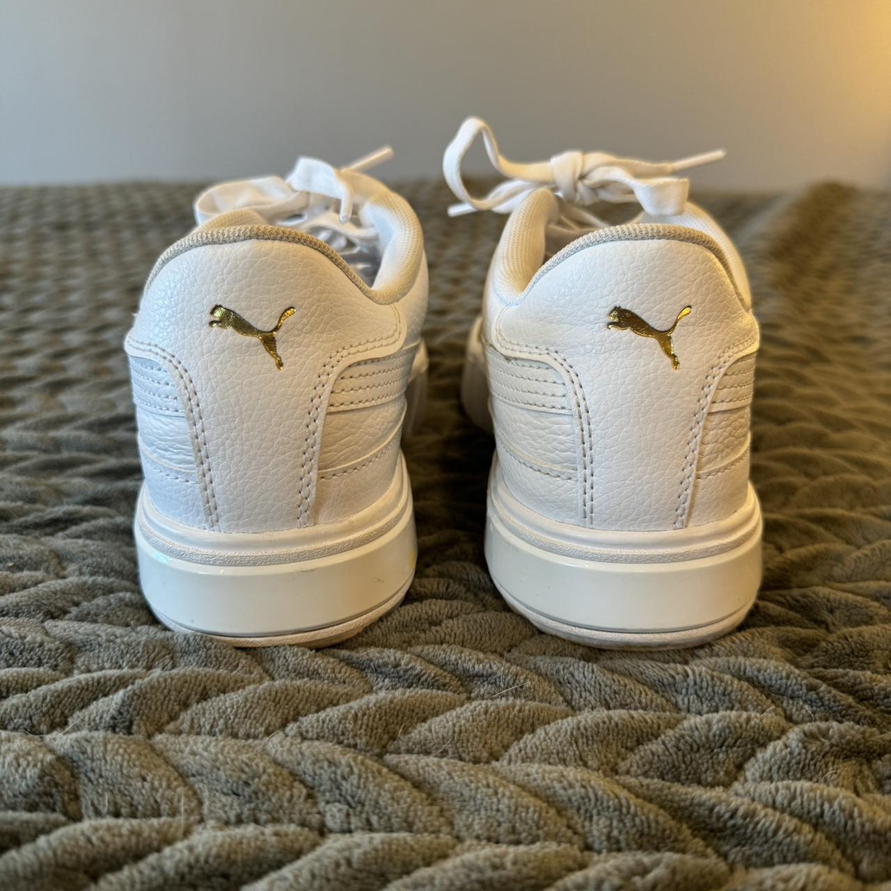 PUMA - All White Platform Sneakers Only worn twice!... - Depop