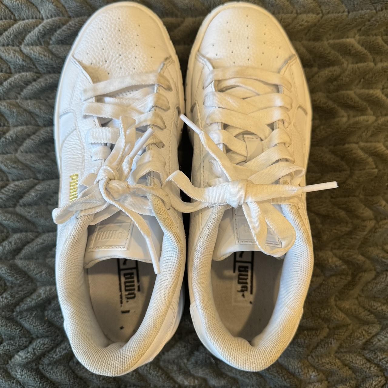 PUMA - All White Platform Sneakers Only worn twice!... - Depop