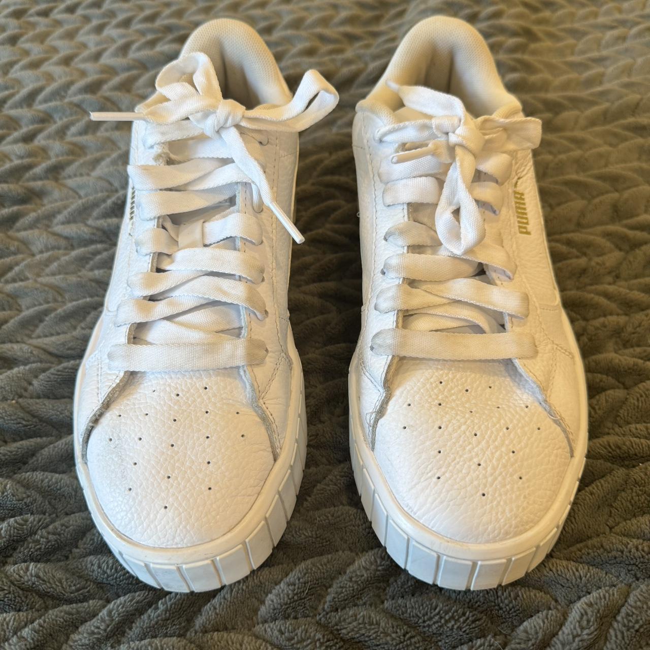 PUMA - All White Platform Sneakers Only worn twice!... - Depop