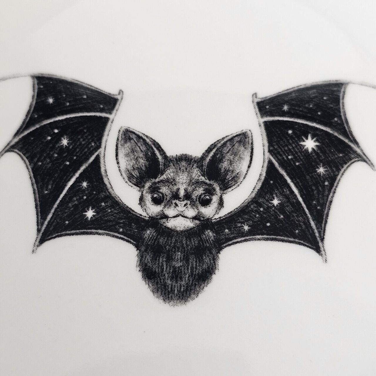 Halloween CUTE Bat Plate Spooky Gold Black White... | Depop