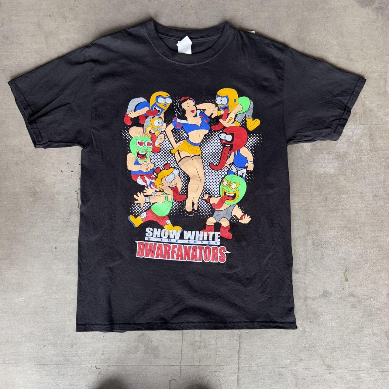 Black and red Snow White Dwarfanators tee #SnowWhite... | Depop