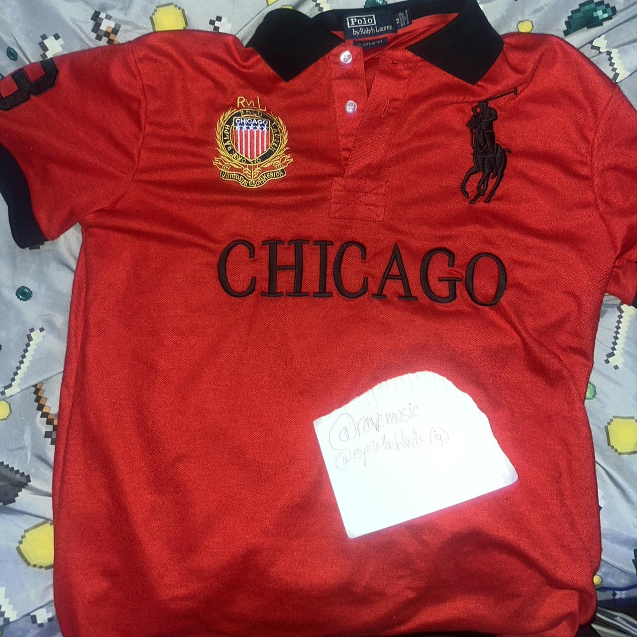Red Polo Ralph Lauren "CHICAGO" polo shirt Chief... | Depop