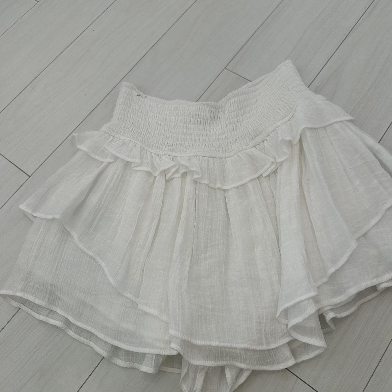 White flowy skirt. Spots shown in pictures - Depop