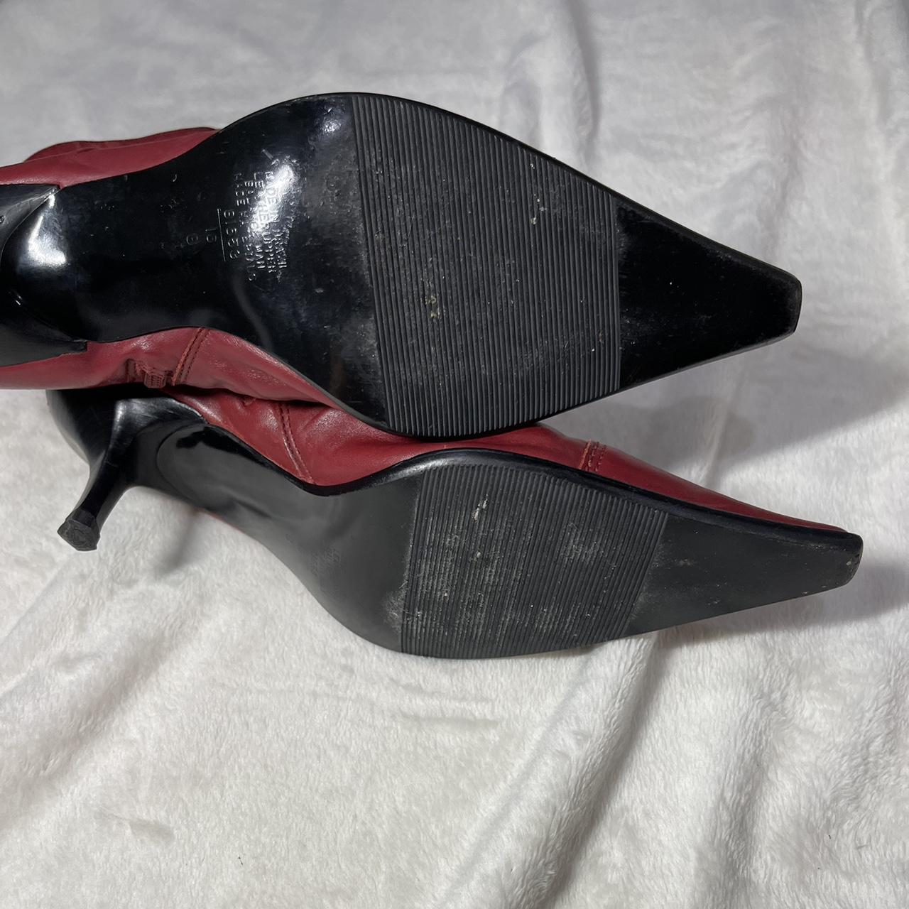 Vintage kitten heel pointed boots Square tip Heel... - Depop