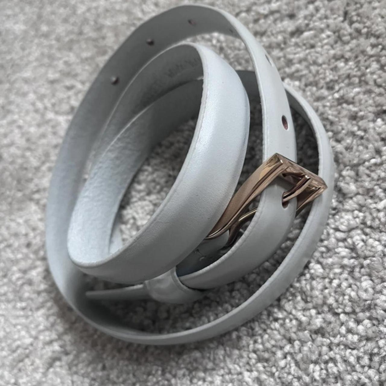 John Lewis light gray belt Real leather Genuine... - Depop