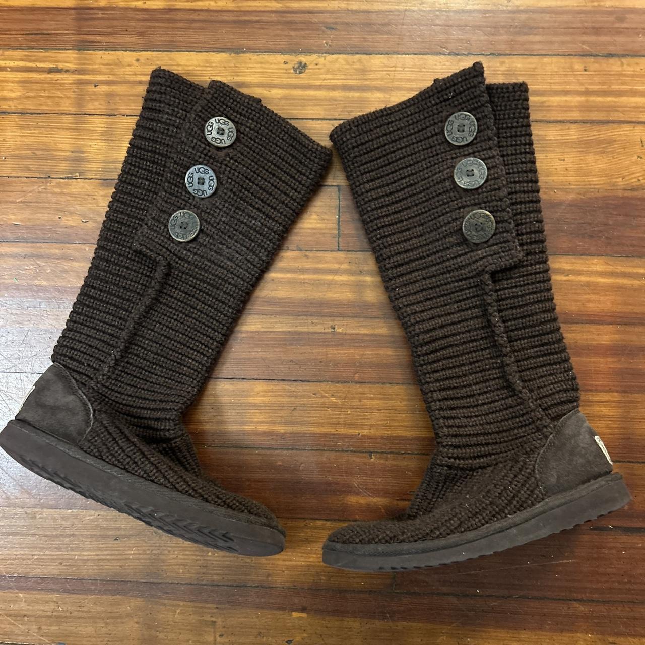 UGG - Women's Classic Tall Stripe Cardy Knit Boot ... | Depop