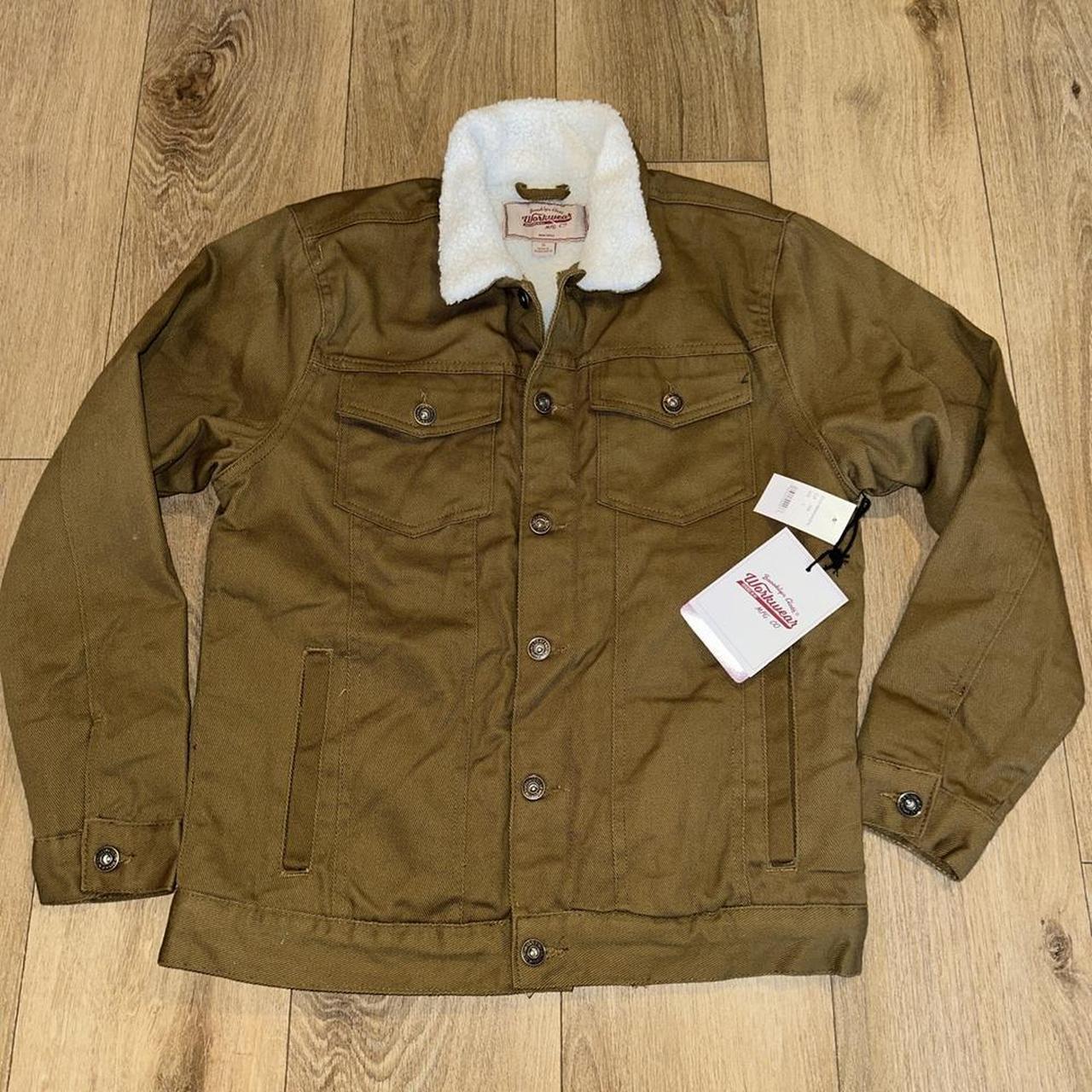 Brooklyn Cloth Workwear Trucker Jacket Men's Fleece... | Depop