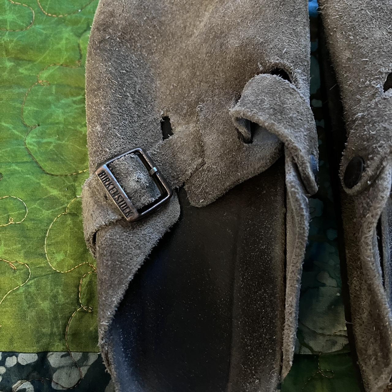 Very worn Boston's birks, size 41 - Depop