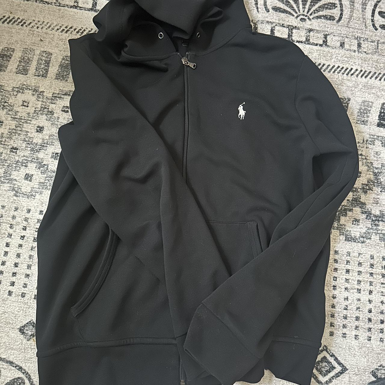 Black polo jacket size M - Depop