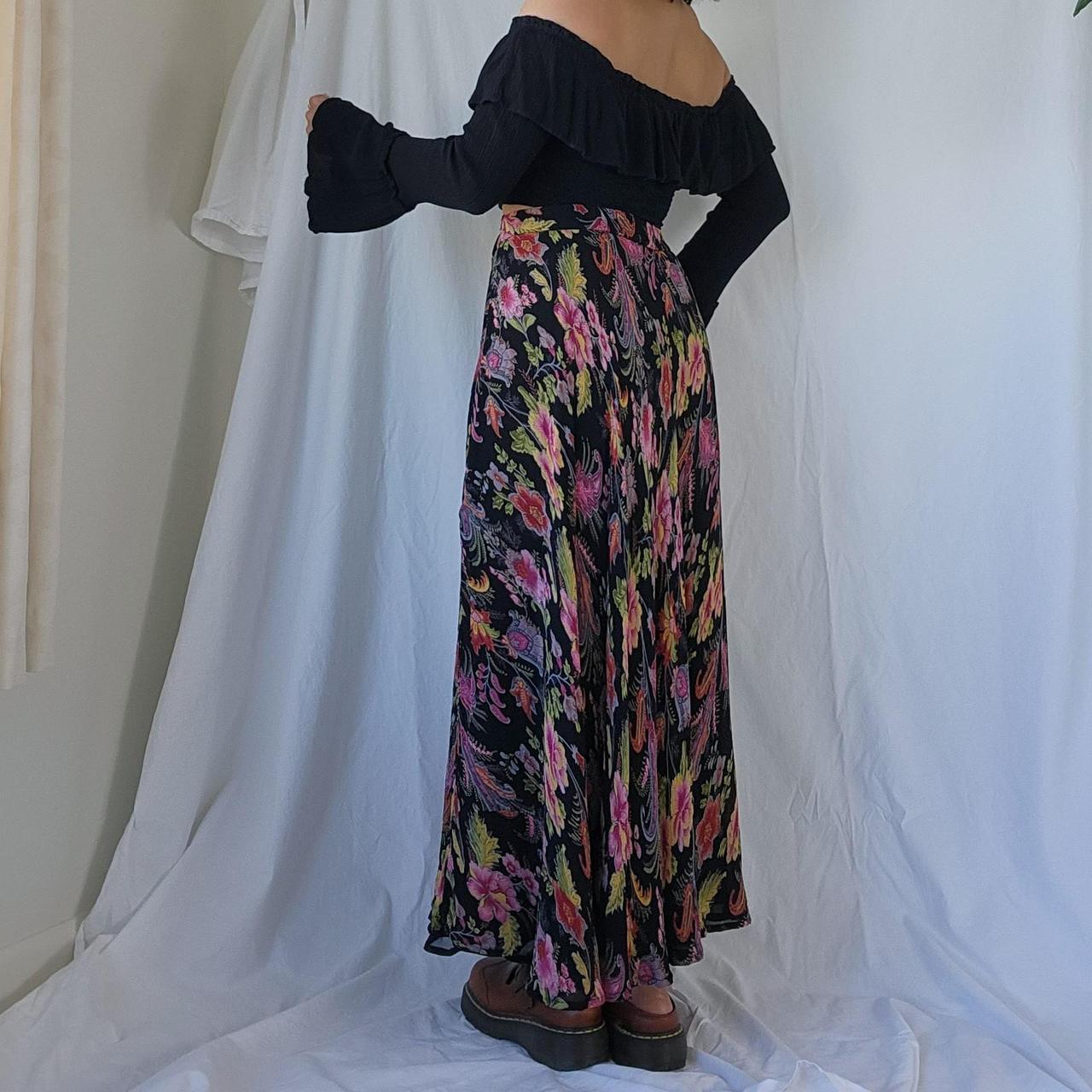 Lovely embellished floral maxi skirt. Flowy, fully... - Depop
