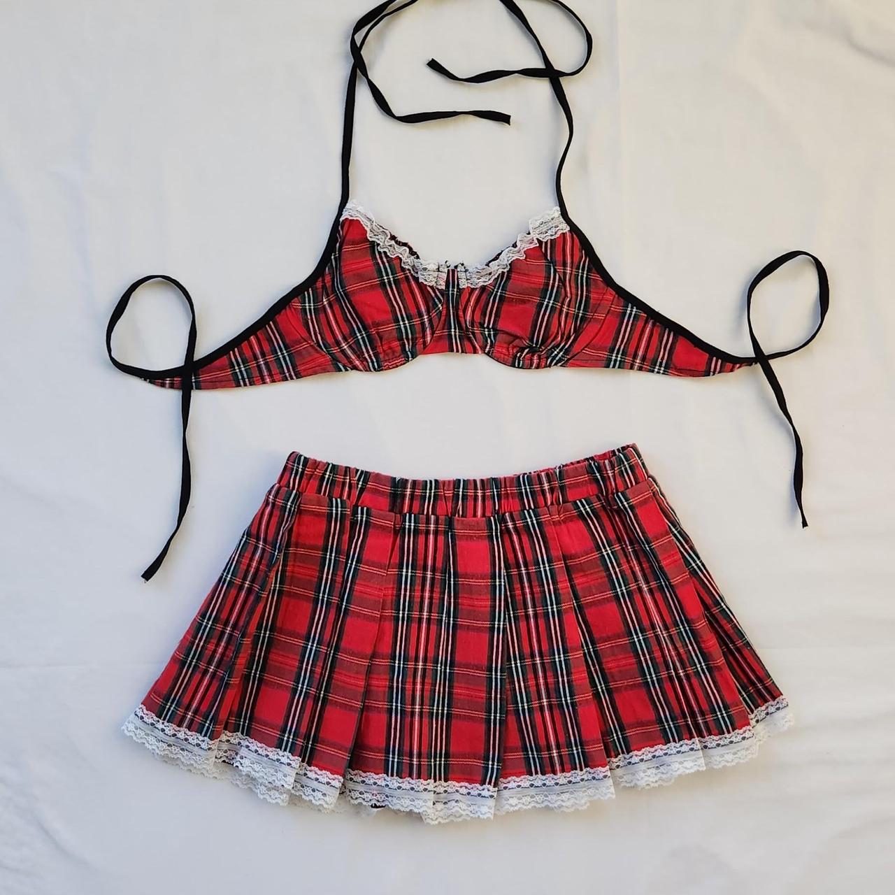 Avid Love cute micro mini + bra set. Lace detailed... - Depop