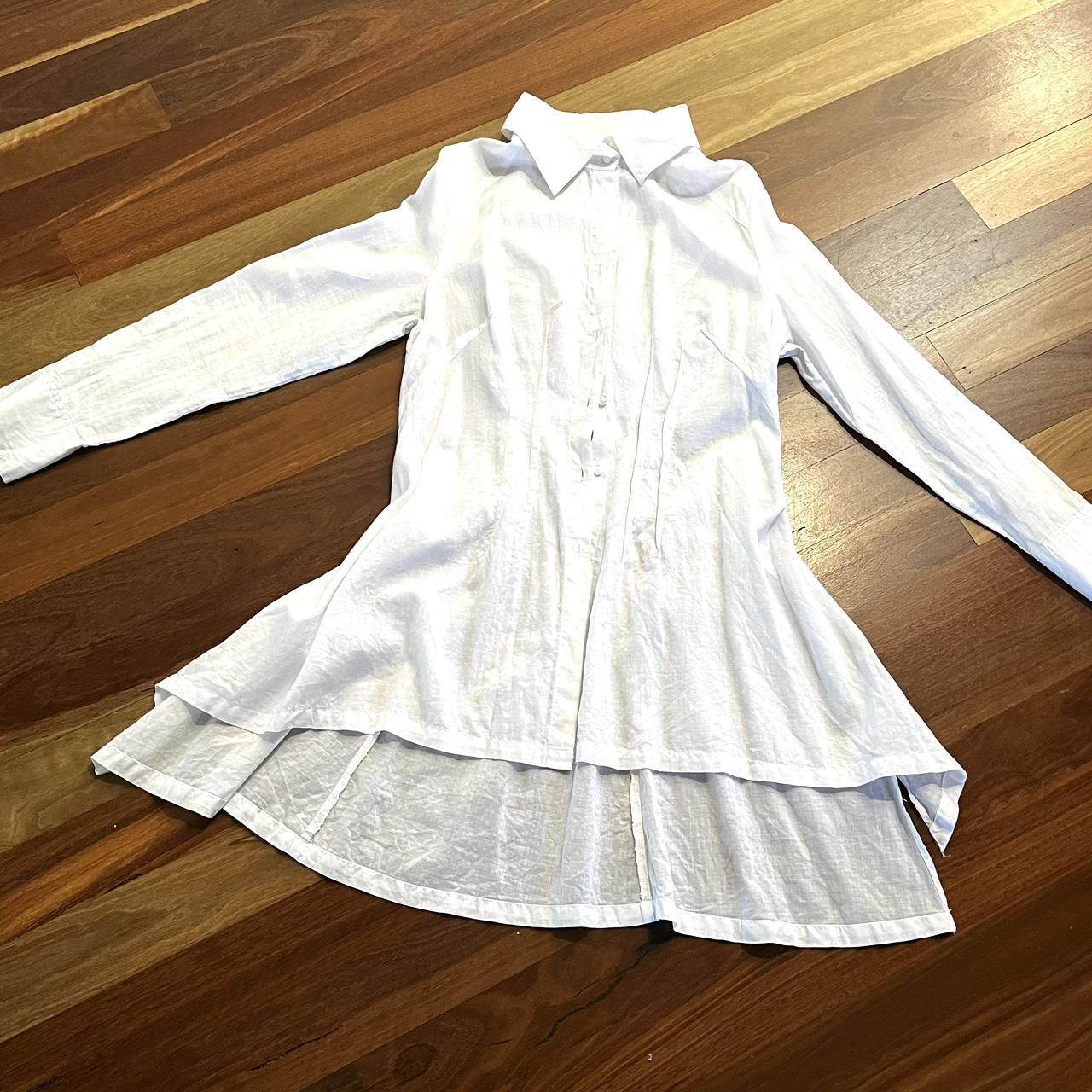 Yaya Collection crisp white cotton long sleeve... | Depop