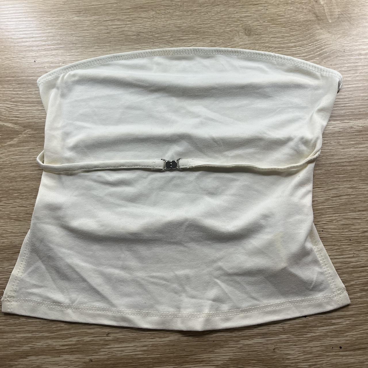 backless cream tube top size xs never been worn - Depop