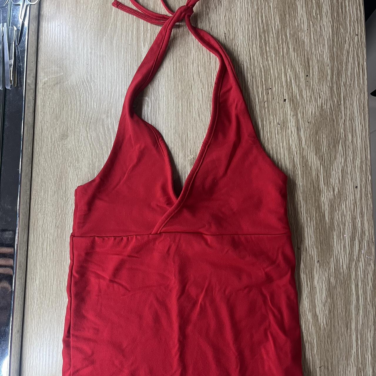 red glassons halter top size xs only worn... - Depop