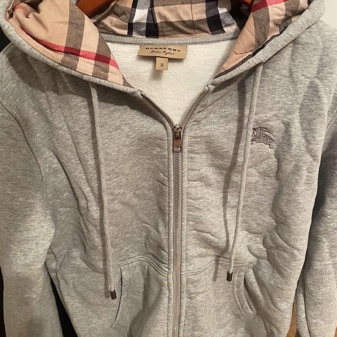 Men’s Burberry zip up jacket / hoodie in Grey Size... | Depop