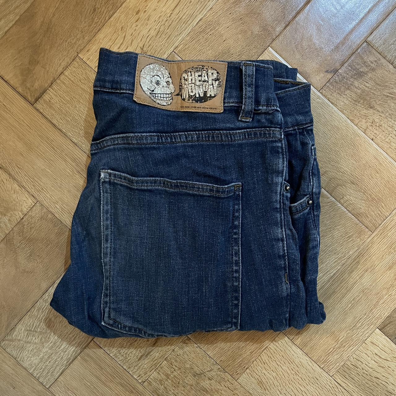 Navy denim cheap Monday skinny jeans W33 L34 Good... - Depop