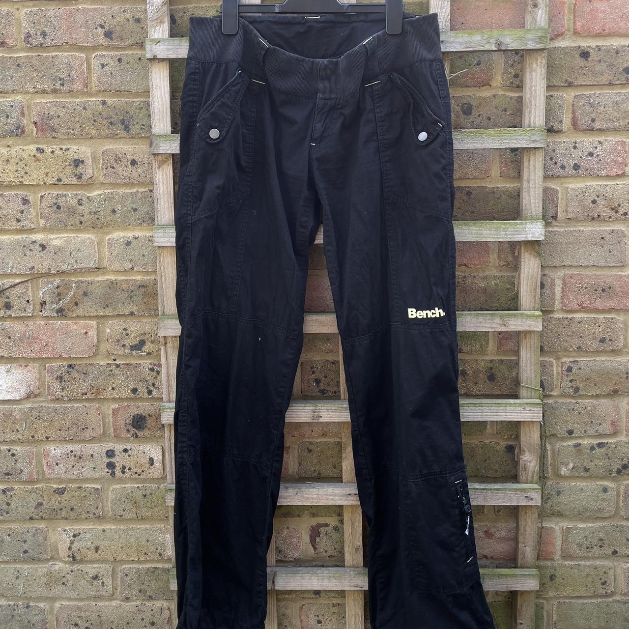 Black bench cargos with light green detailing! SO IN... - Depop