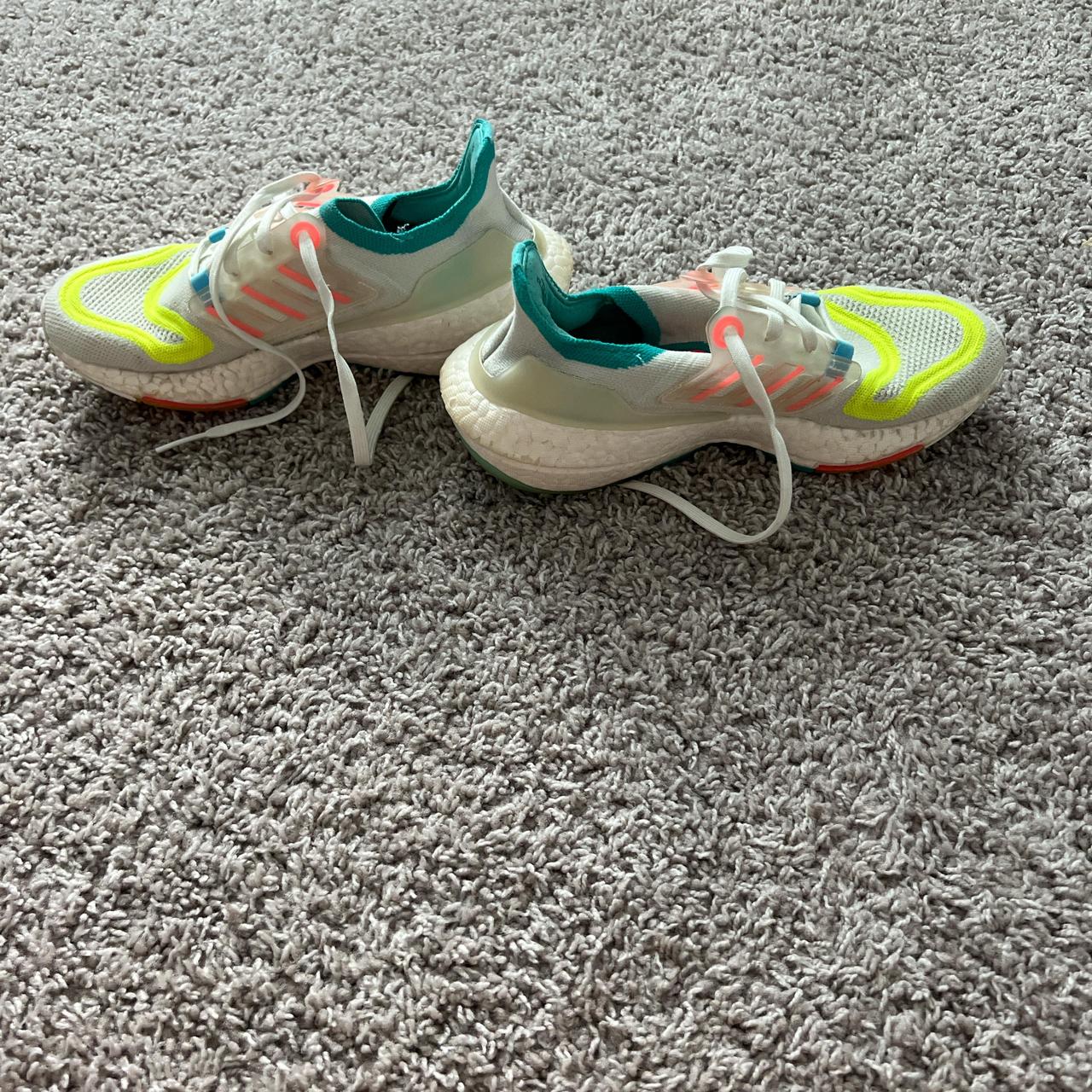 Multi color neon adidas ultra boost fits like a... - Depop