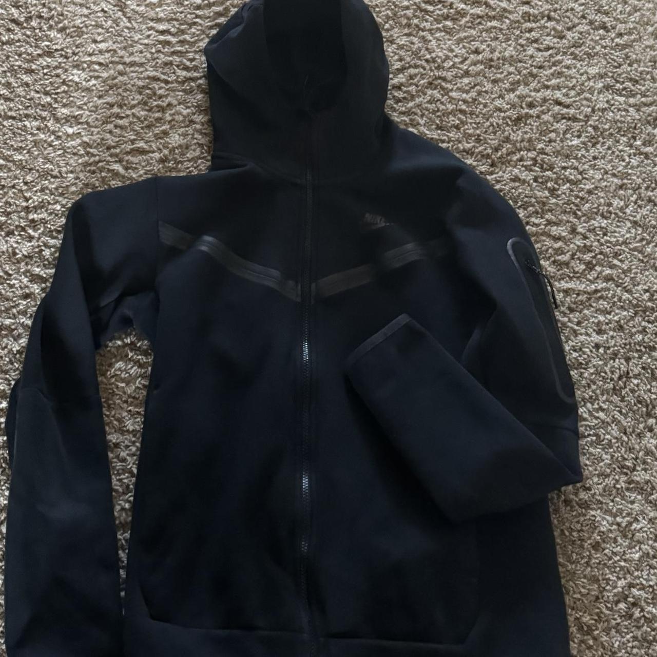 Black Nike Tech Fleece hoodie; zippers work... | Depop