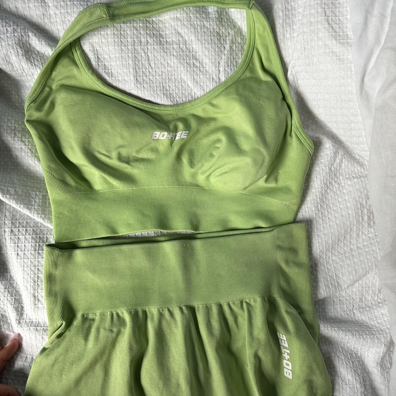 Bo Tee Green Matching Gym Set Halter Neck Sports Depop