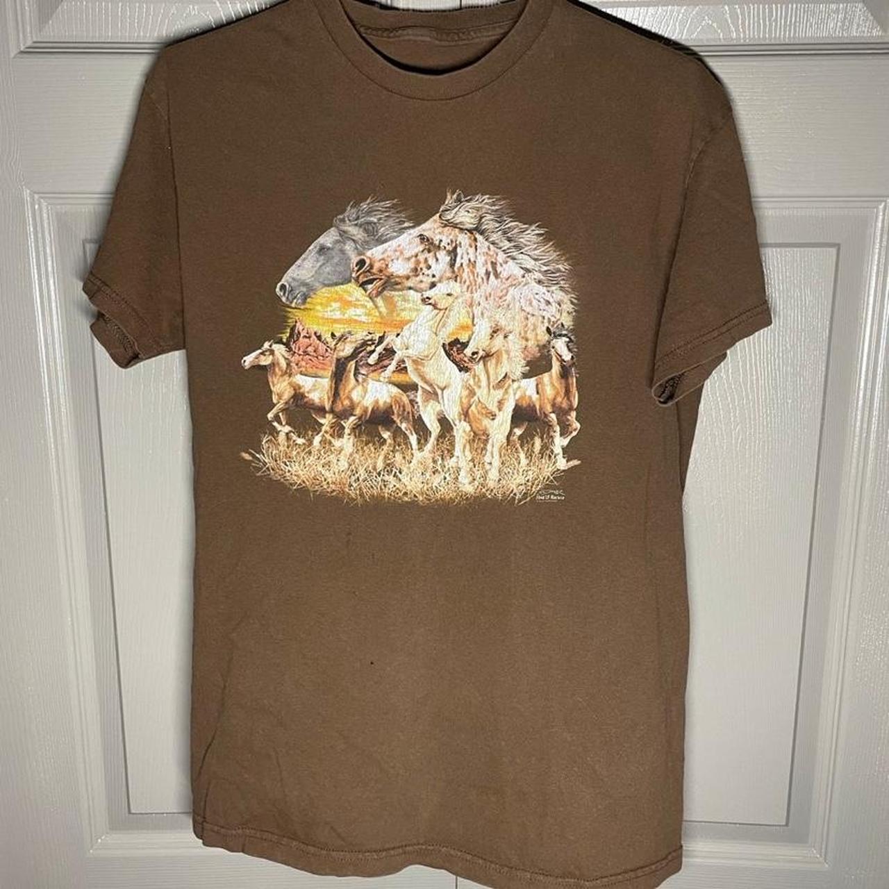 Vintage tee shirt Vintage horse shirt Size small... - Depop