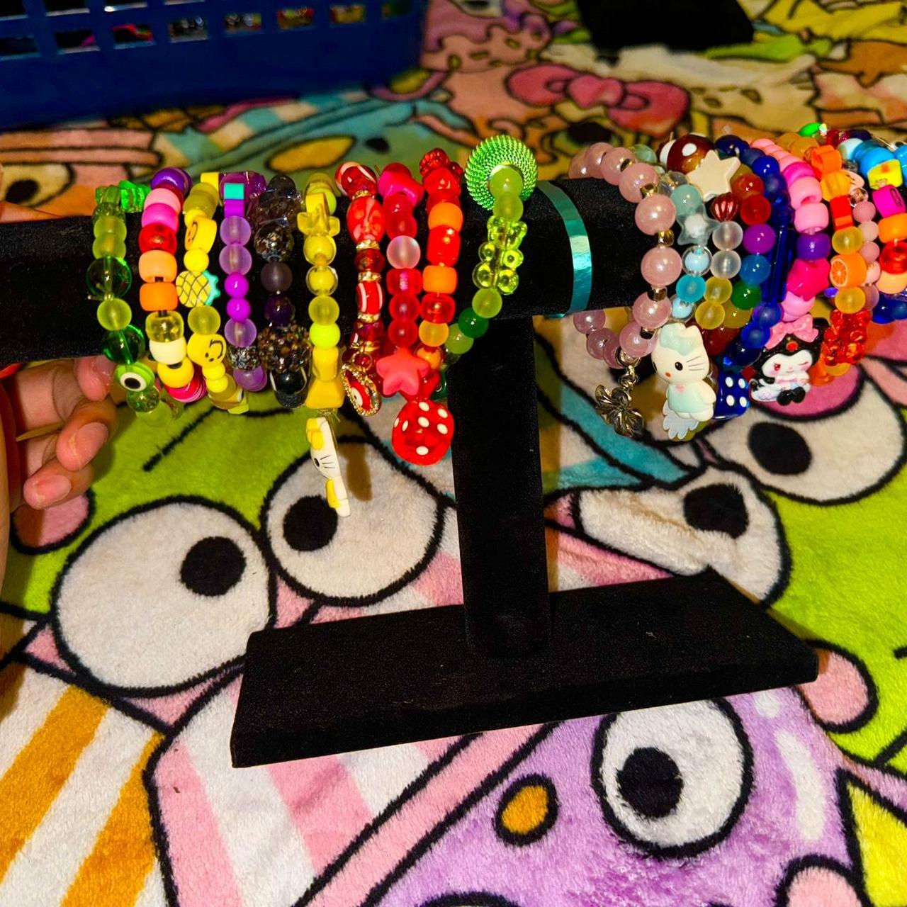 Colourful beaded bracelet set #kidcore #rave... | Depop