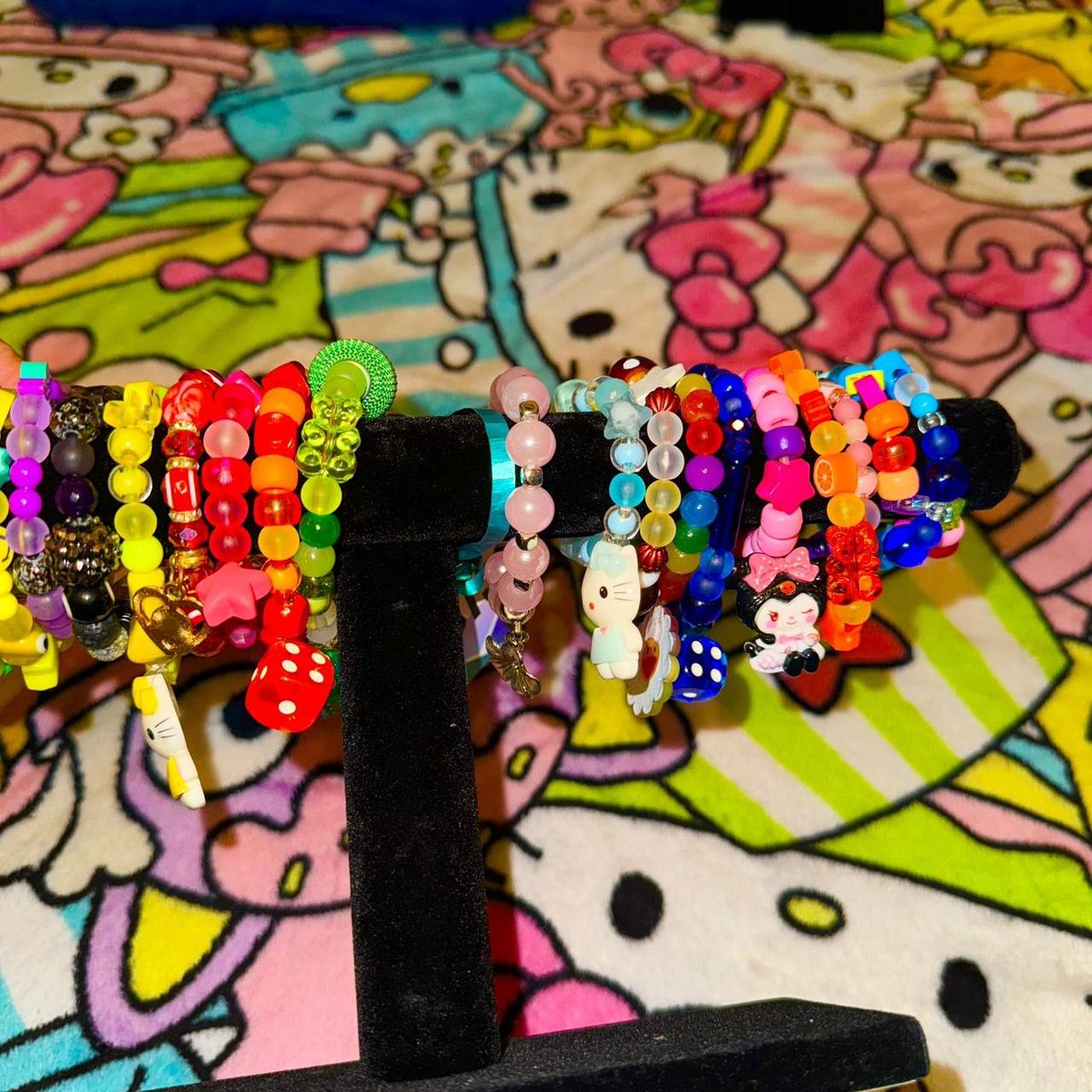 Colourful beaded bracelet set #kidcore #rave... | Depop