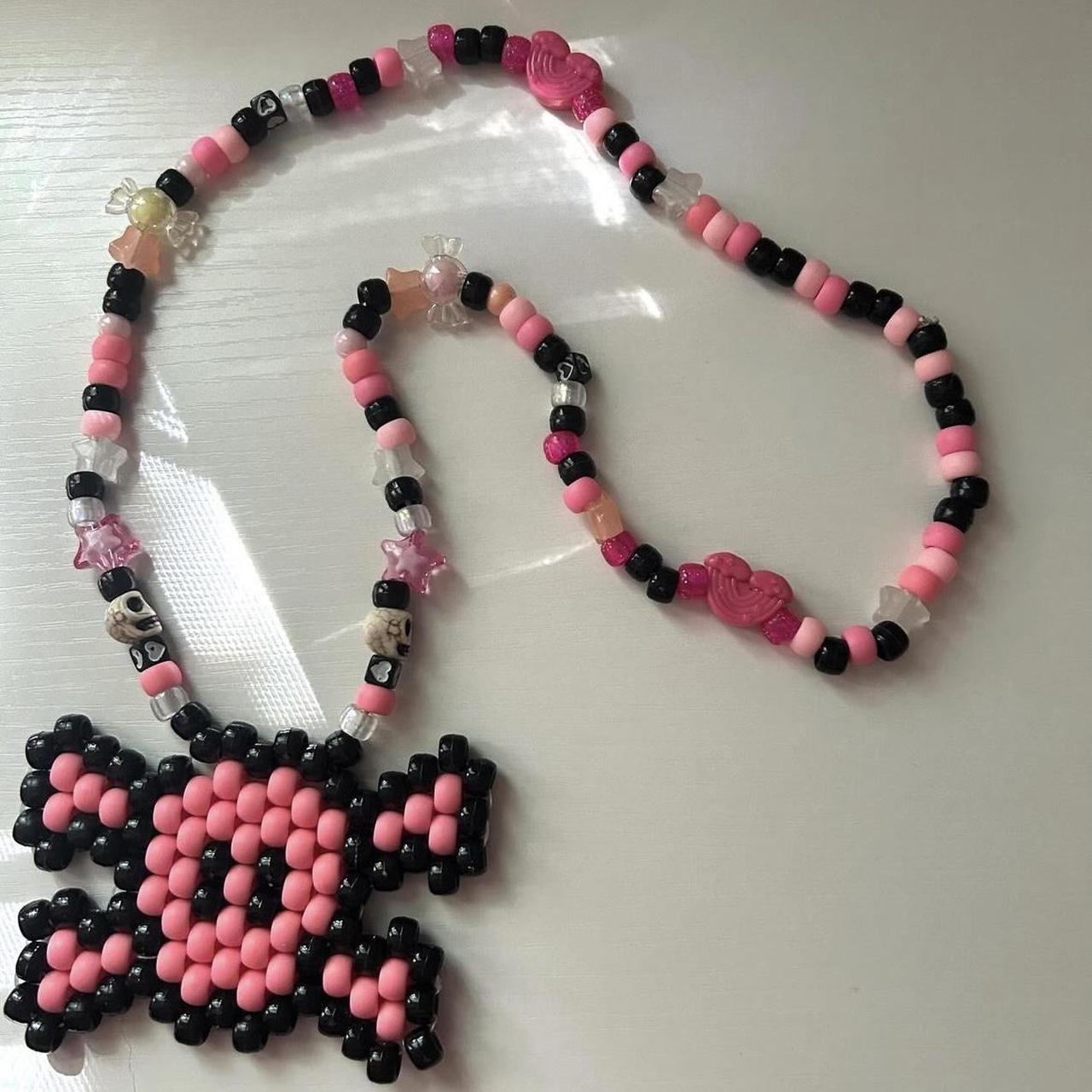 Pink kandi necklace Handmade by me! #punk #kandi... - Depop