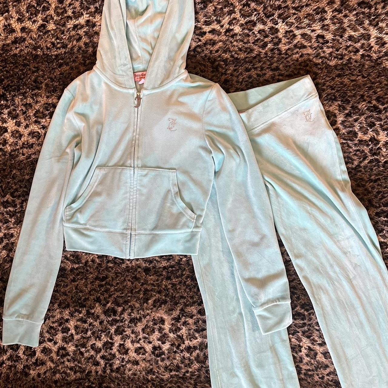 New mint green turquoise juicy couture tracksuit... | Depop