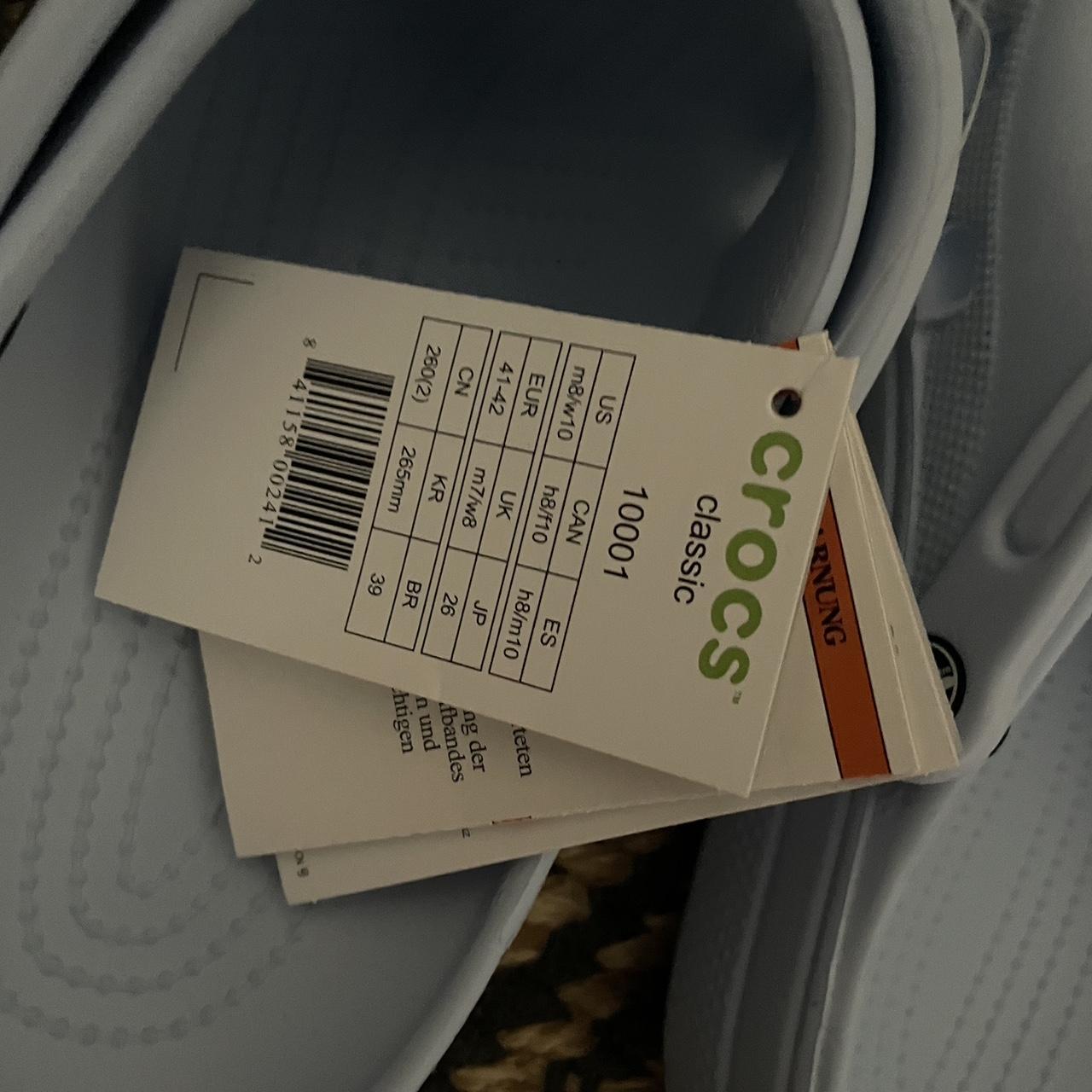 Unisex Crocs - light blue M8 W10 - Depop