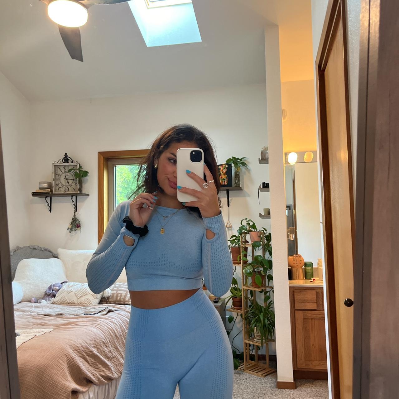 Light Blue Workout Set - Depop