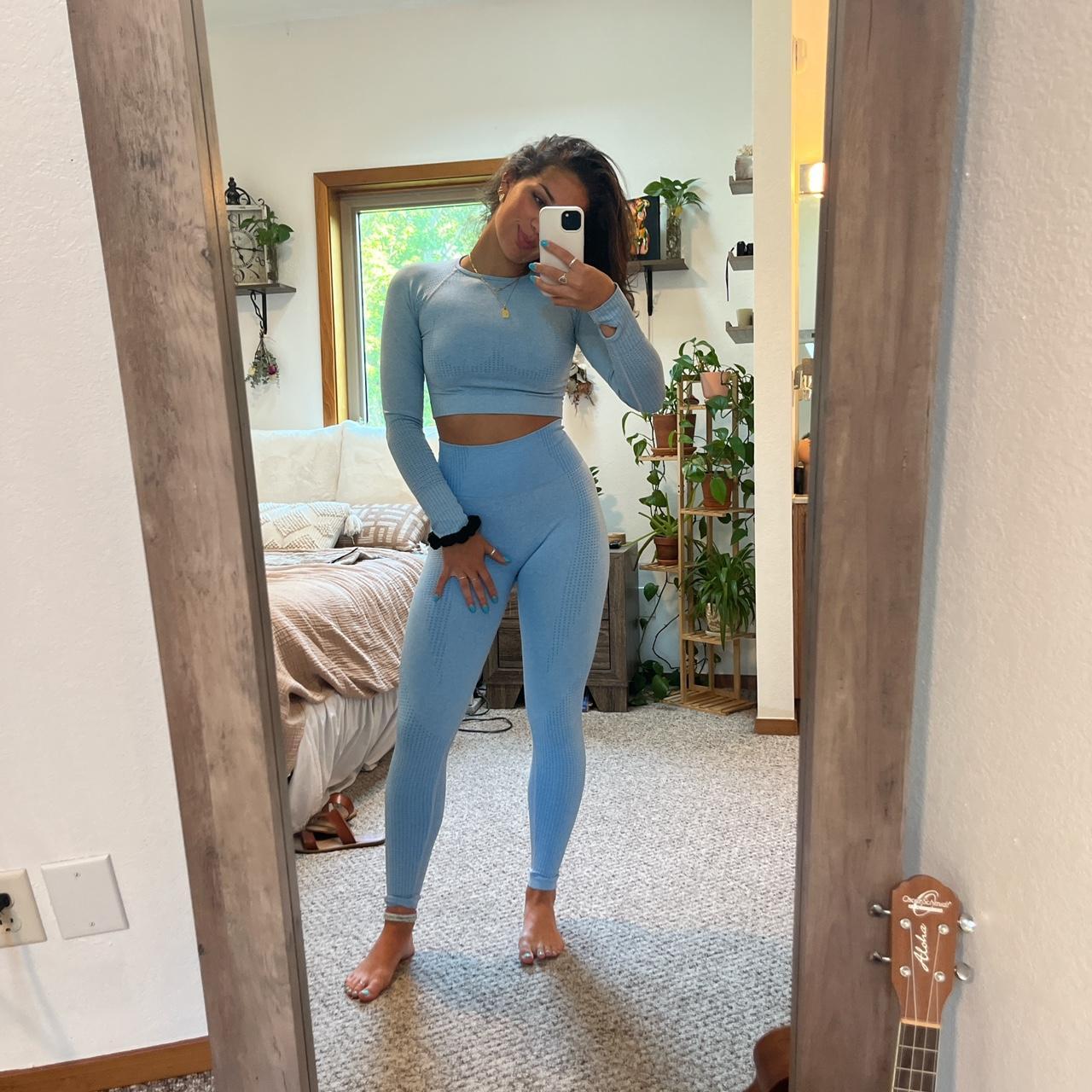 Light Blue Workout Set - Depop