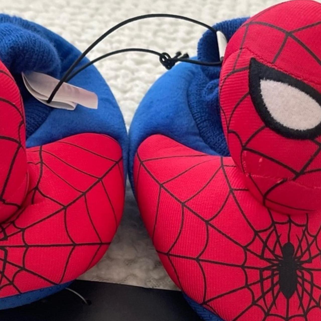 Spiderman Plush Sock Slippers w/ Stuffed Spidey Face... | Depop