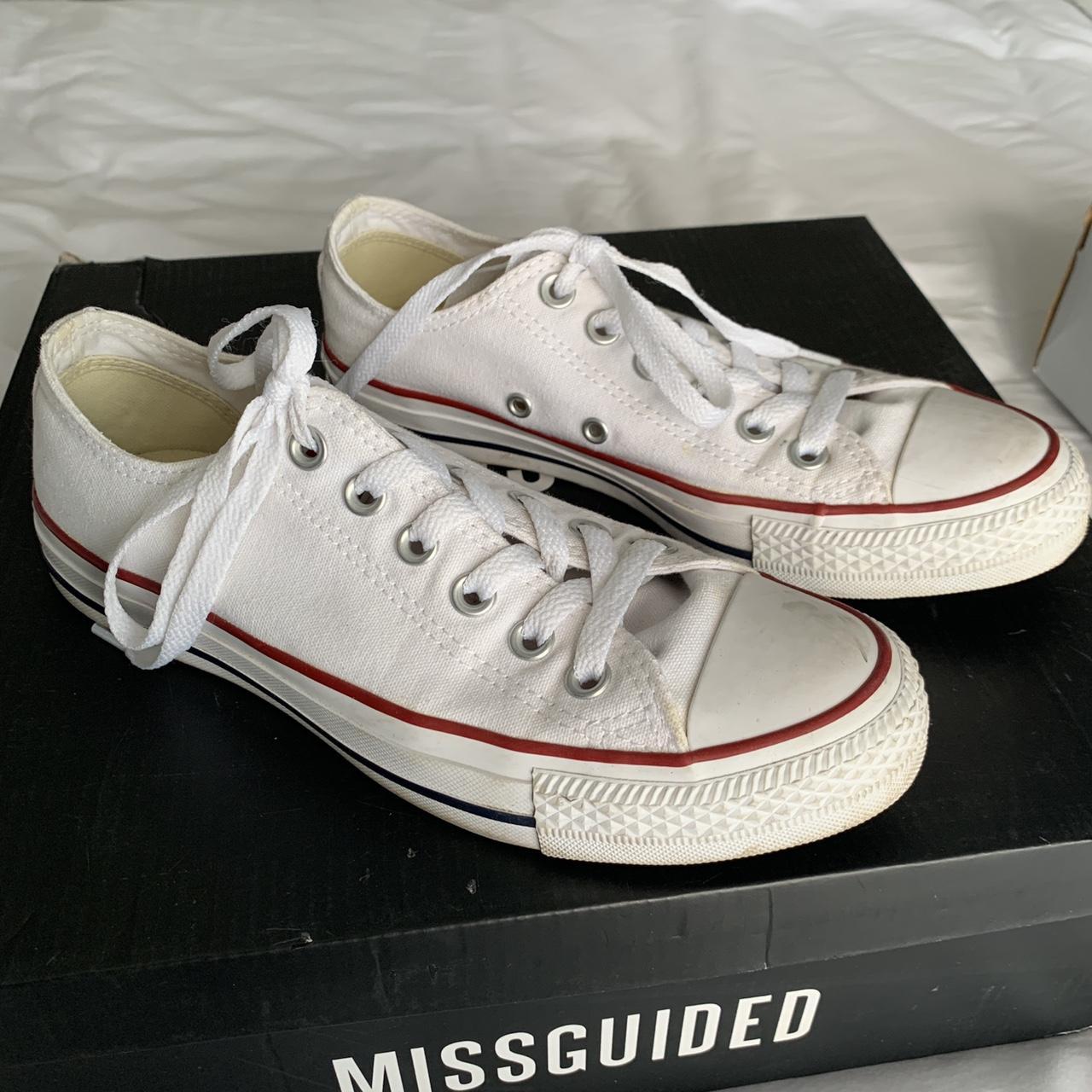 White Converse Low Top Size 5 Womens - Depop