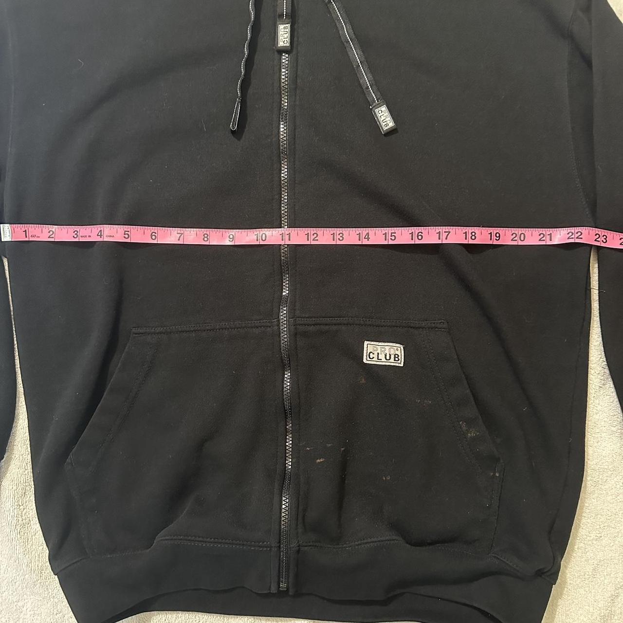Pro Club Heavyweight Black Zip-Up Hoodie Size... - Depop