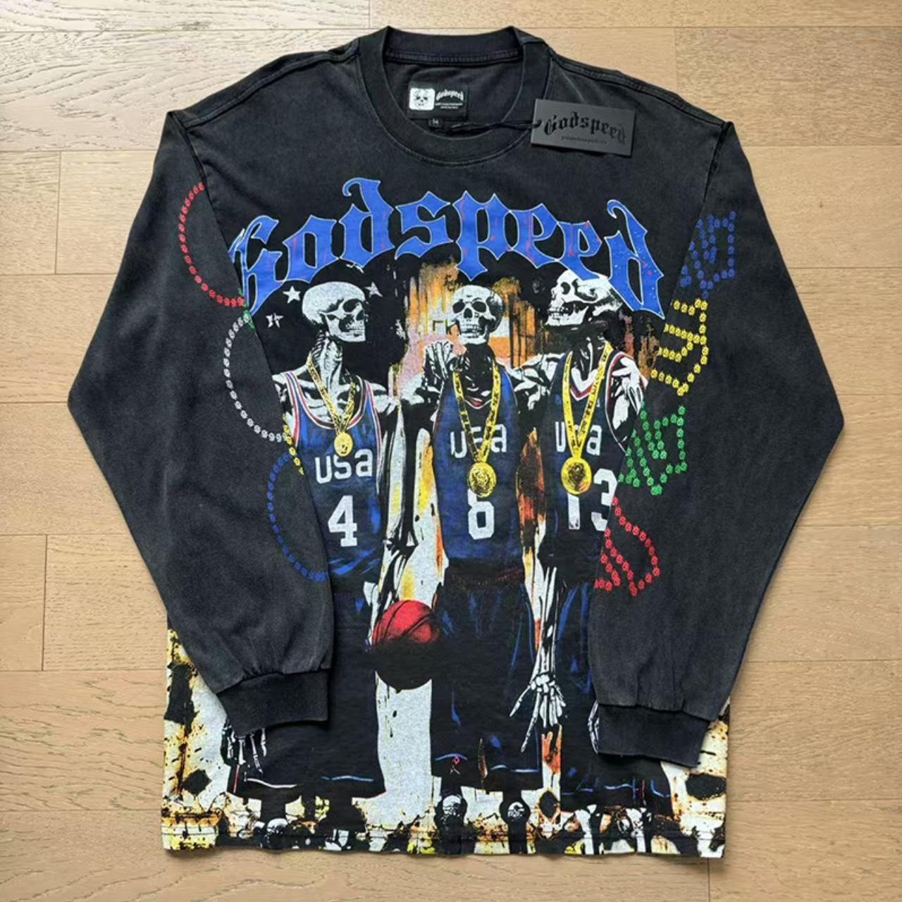 Godspeed USA long sleeve shirt in black and... | Depop