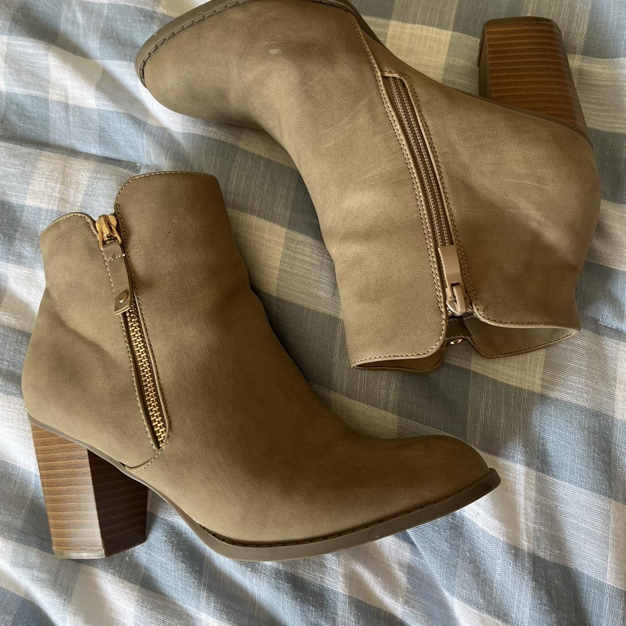 diba tan booties so cute and stylish gently worn a... - Depop