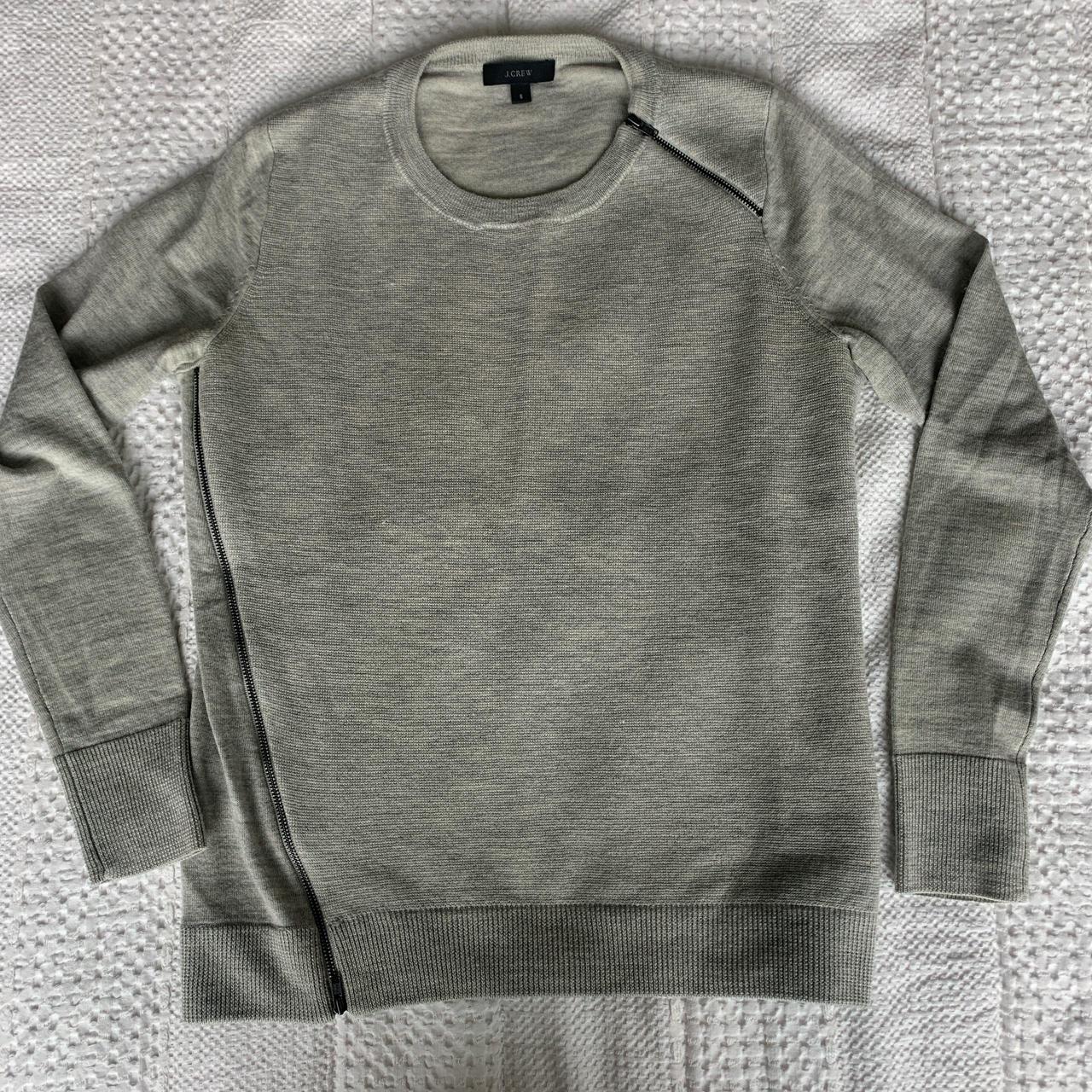 J.Crew grey merino wool sweater with functional side... | Depop