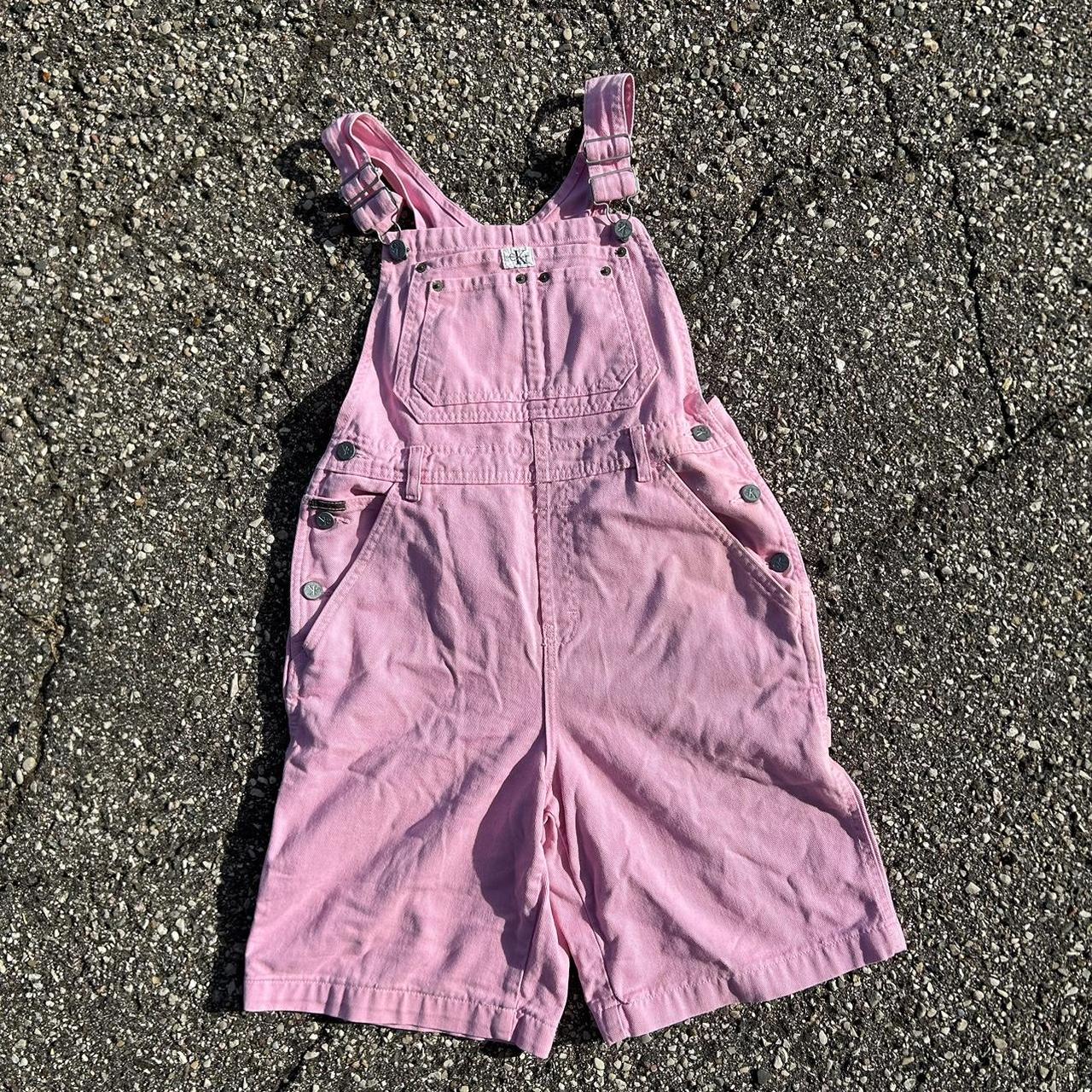 Vintage Calvin Klein overalls in rare pink color.... | Depop