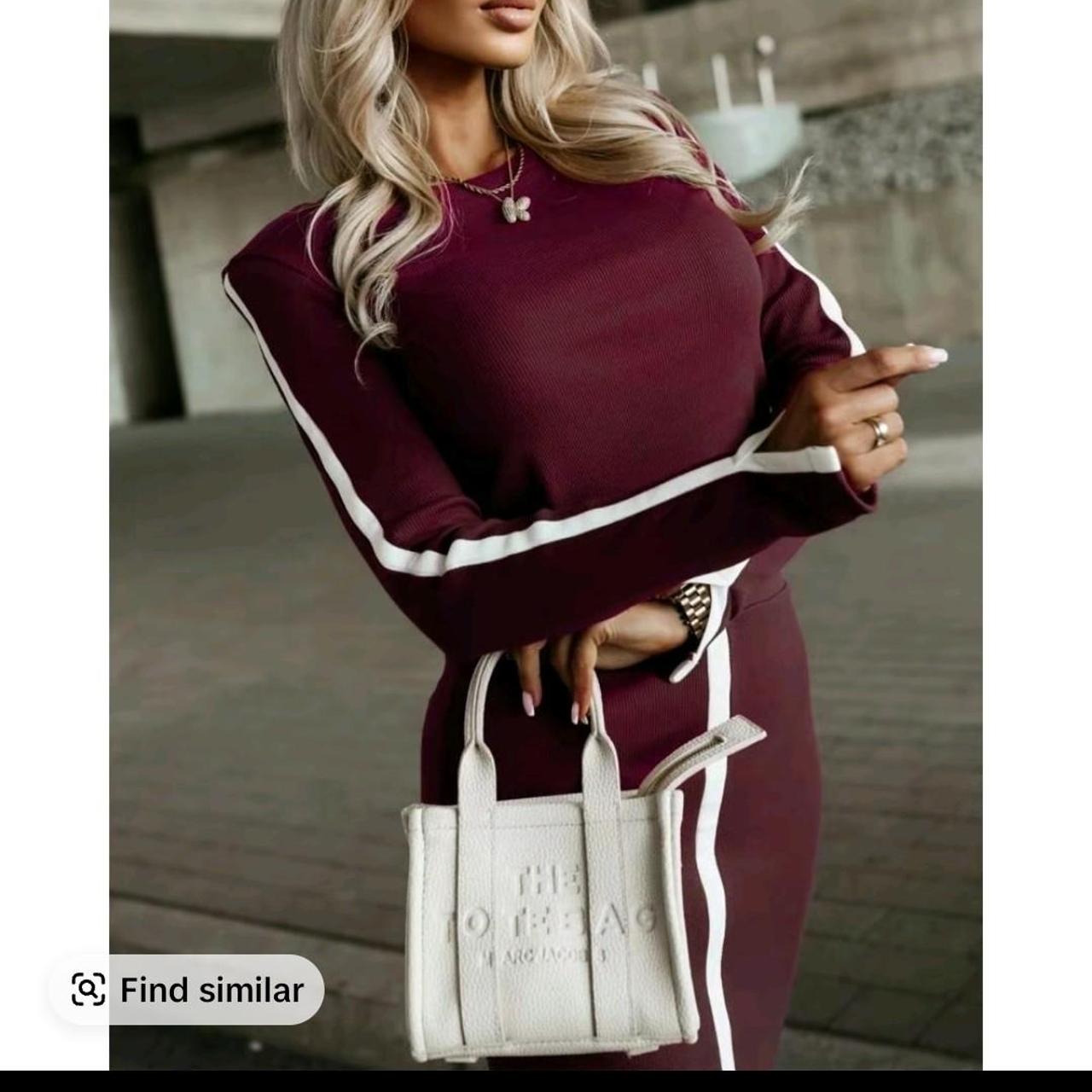 Chicme womens two piece tracksuit skirt and top size... | Depop