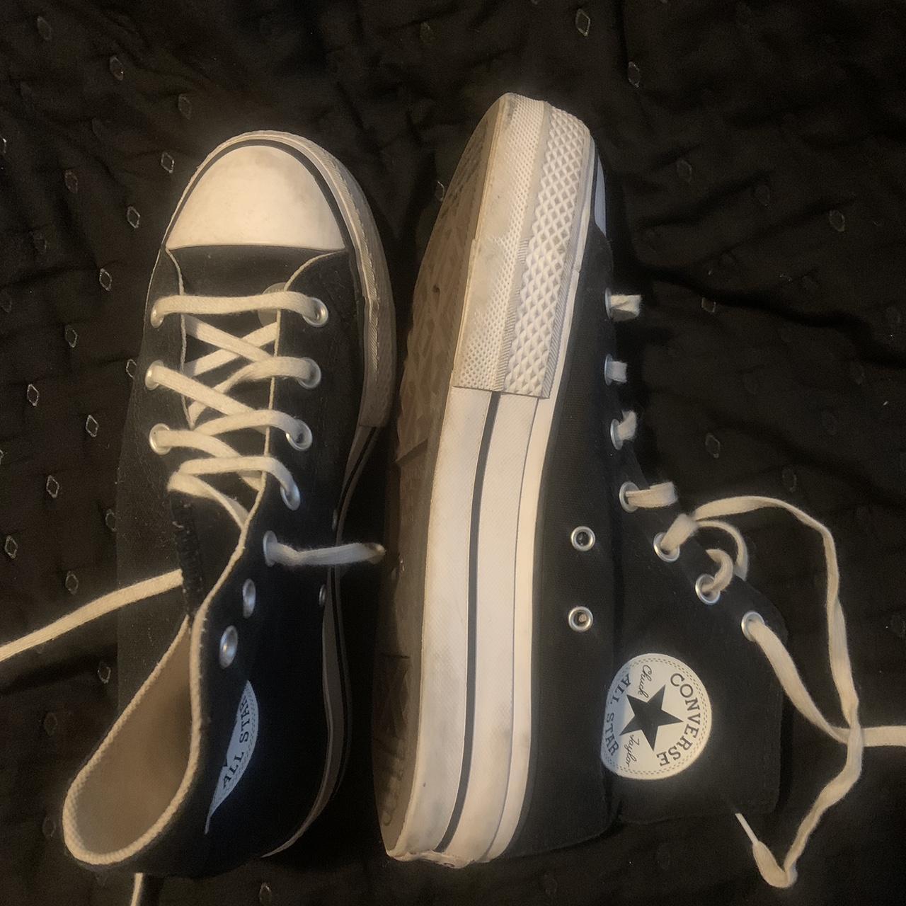 Black and white platform Converse - Depop